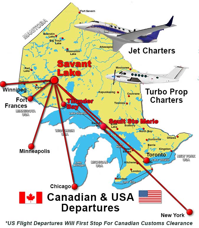 Savant Lake Ontario Charter Flights To Fly-In Fishing Adventures